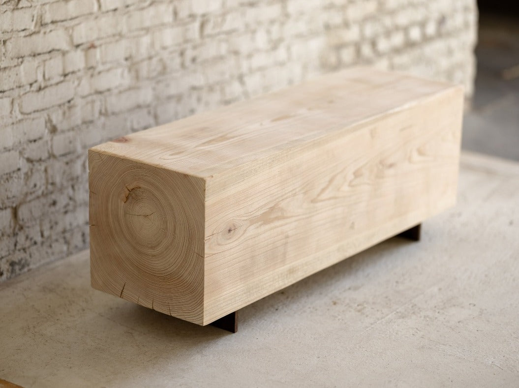 Cypress Wood Beam Bench | Large Reclaimed Wood Bench – Alabama Sawyer