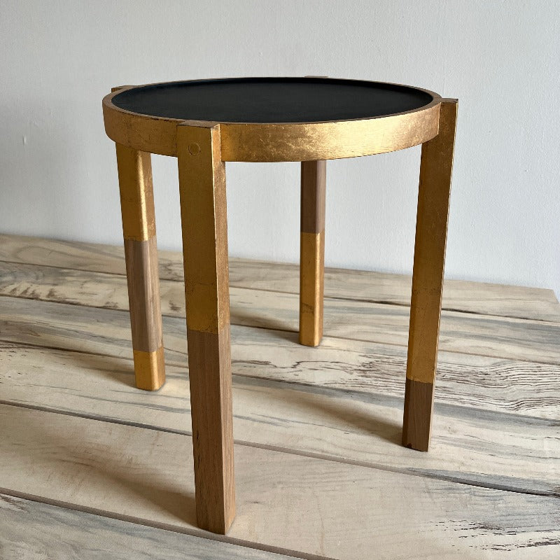 Black and Gold Round Modern Side Table | Waverly Special Edition ...