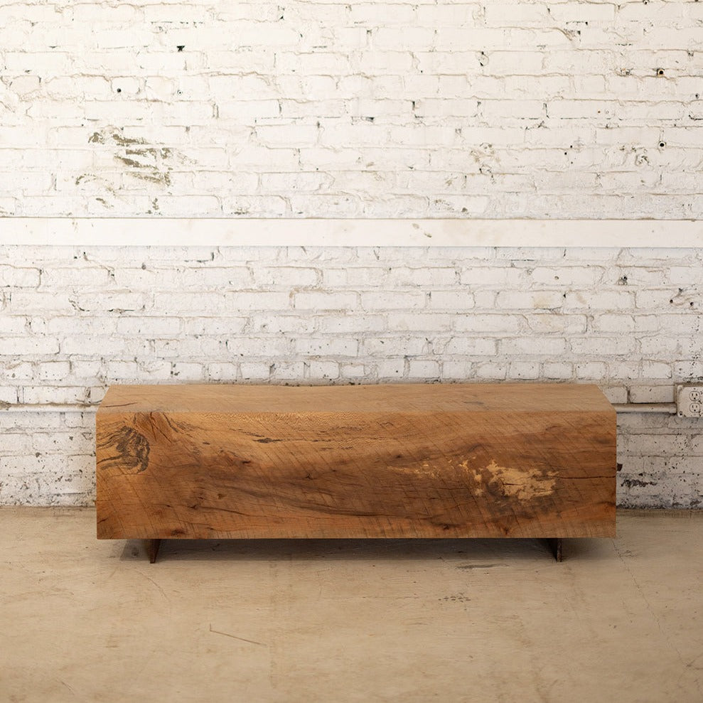 Hardwood Beam Bench | Rustic Reclaimed Bench in Beech or Red Oak ...