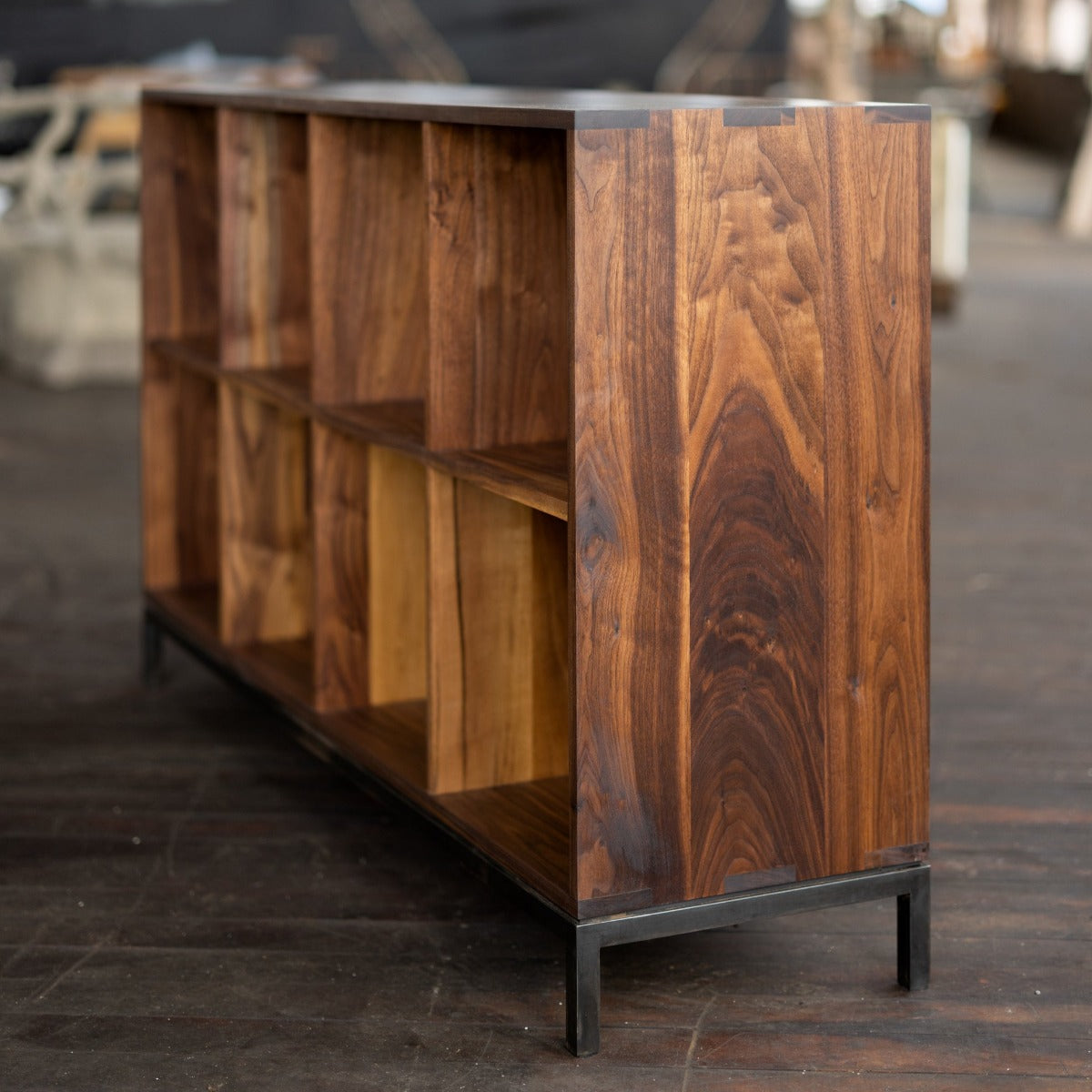 Solid Wood Record Cabinet | Wooden Vinyl Record Storage Credenza ...